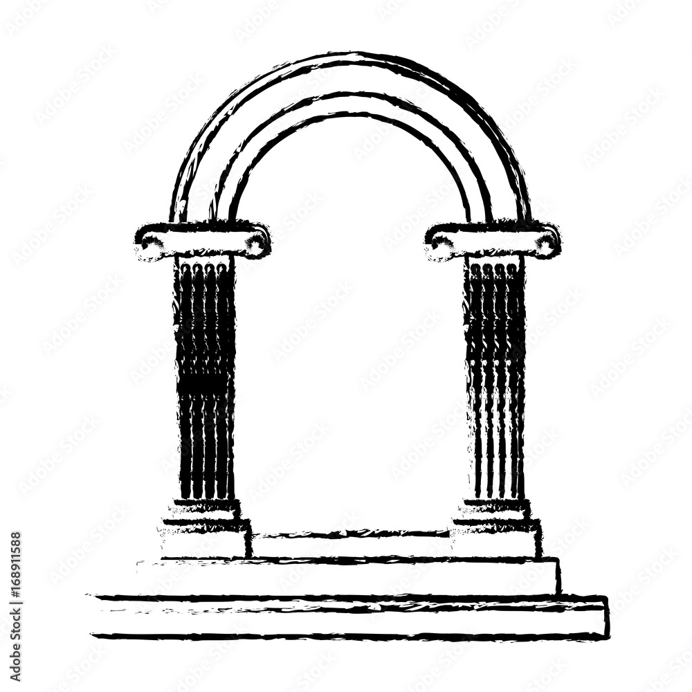 beautiful romantic arc door element for your wedding vector ...