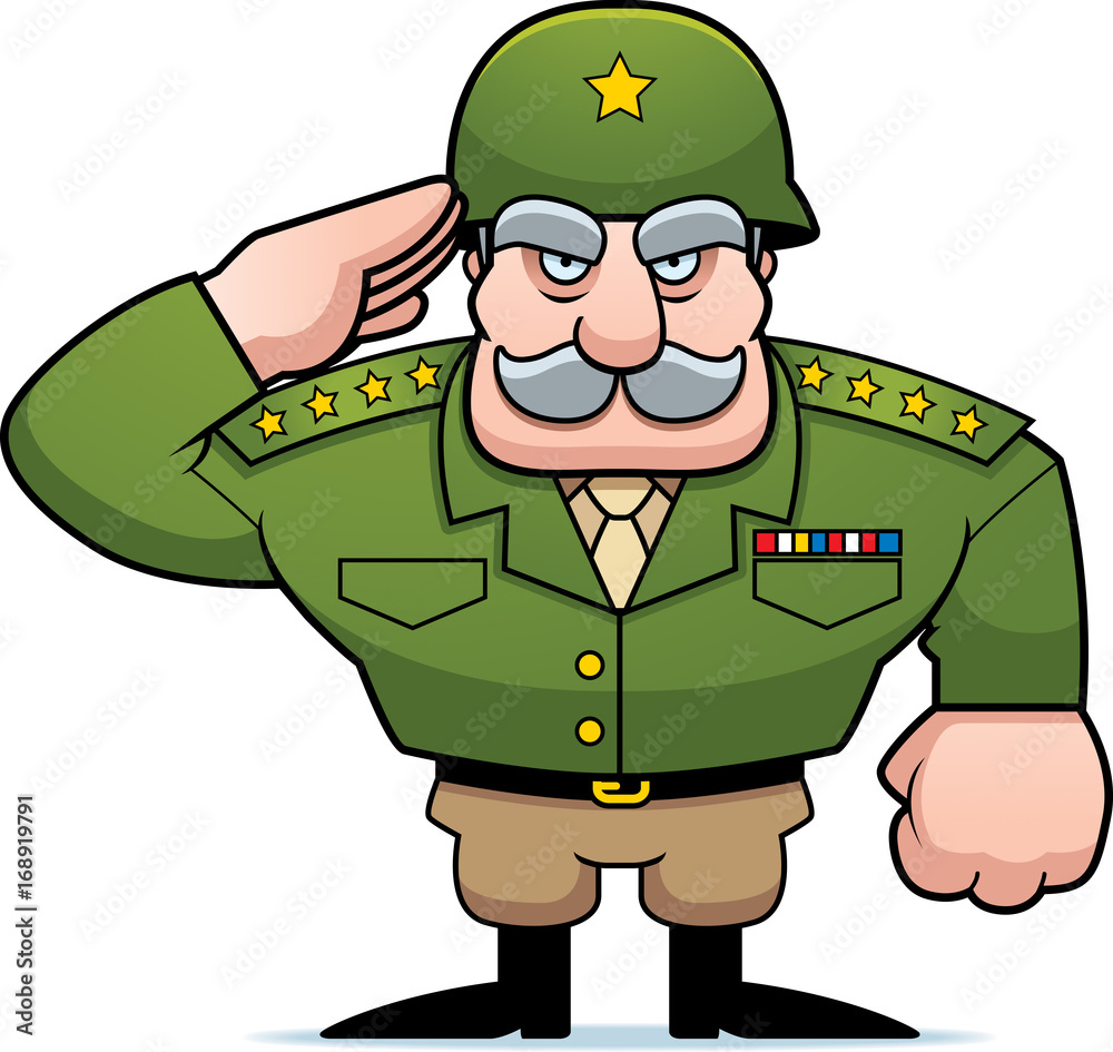 Cartoon Military General Salute Stock Vector | Adobe Stock