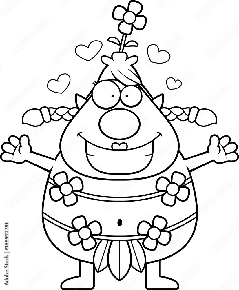 Cartoon Forest Sprite Hug Stock Vector | Adobe Stock