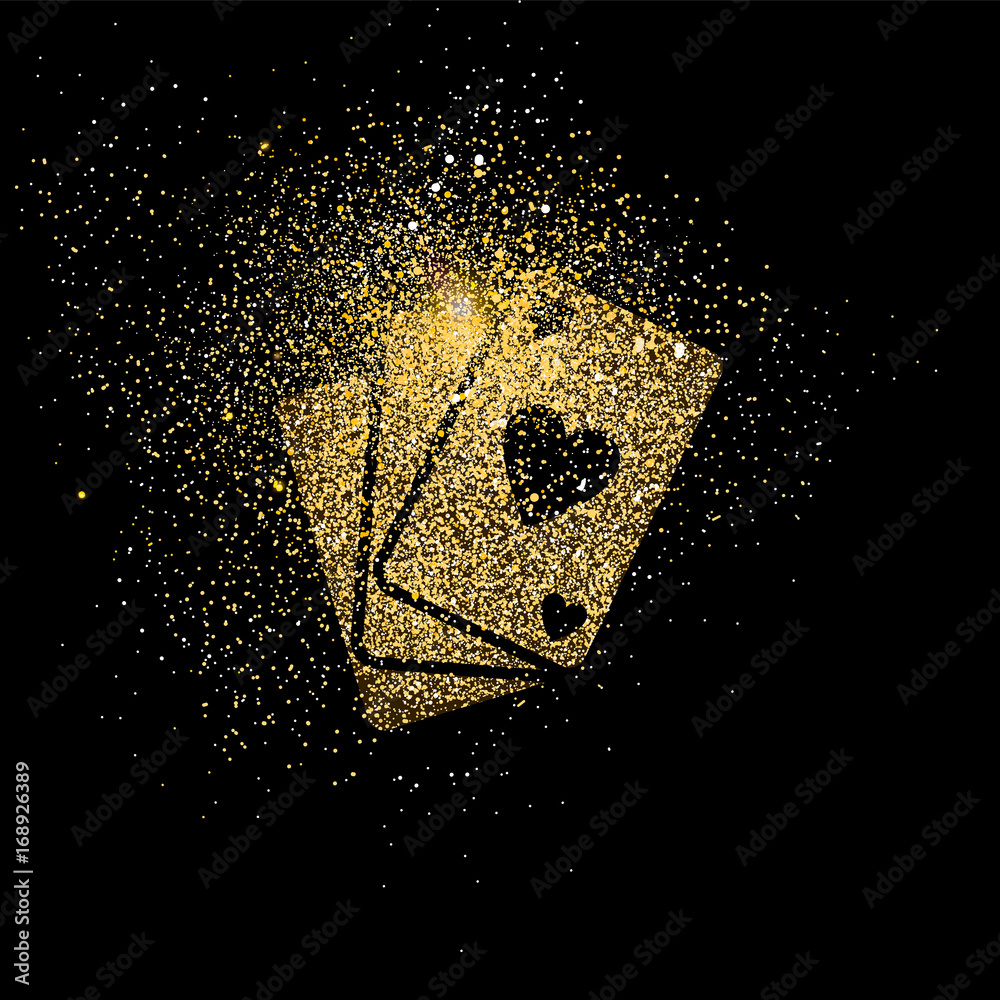 Playing card gold glitter art concept illustration Stock Vector | Adobe ...