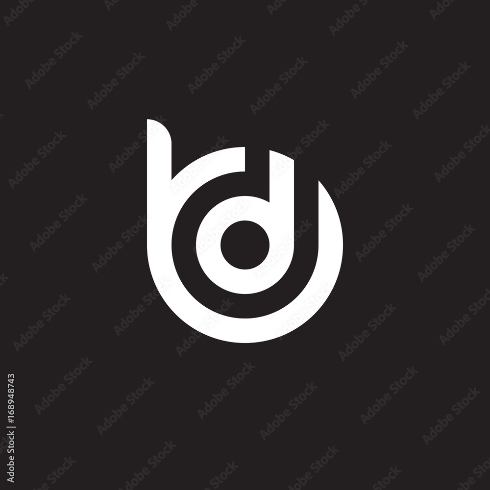 Initial lowercase letter logo bd, db, d inside b, monogram rounded ...