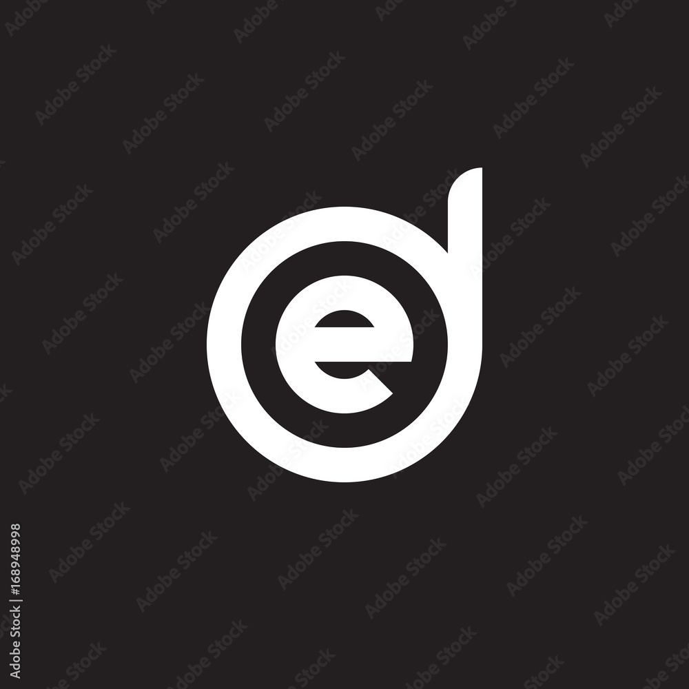 Initial lowercase letter logo de, ed, e inside d, monogram rounded ...