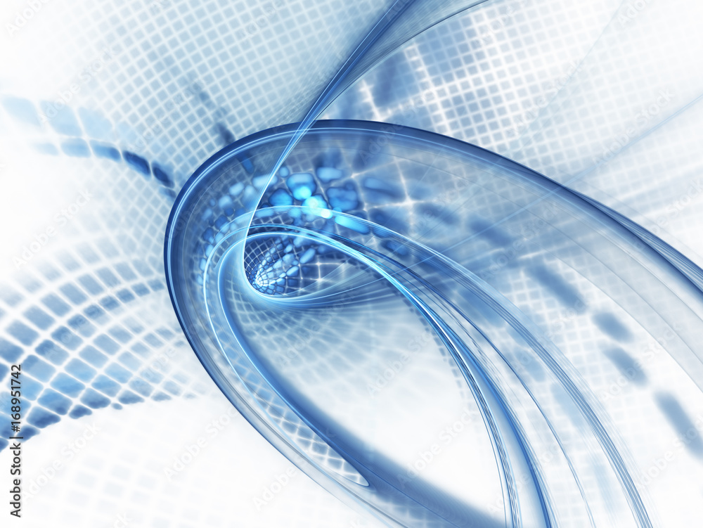 Abstract blue background element. Grids and curves series. Fractal ...