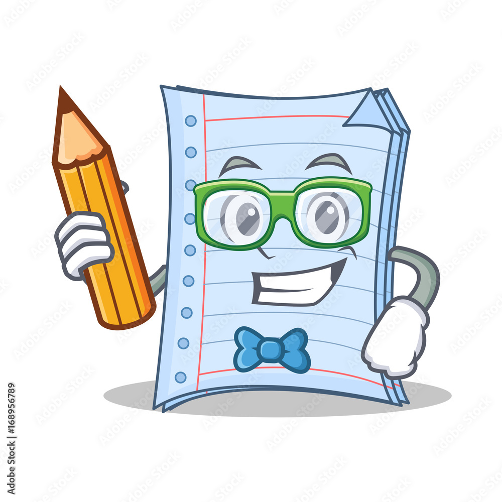 Cartoon Notebook And Pencil