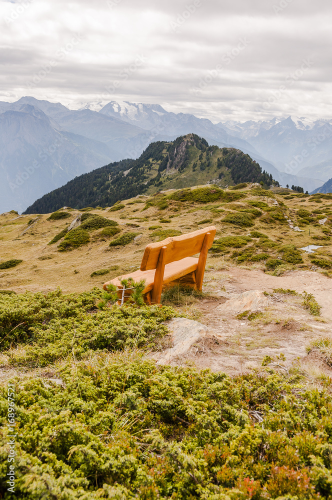 Riederalp, Riederfurka, Moosfluh, Höhenweg, Wanderweg, Panorama, Alpen ...