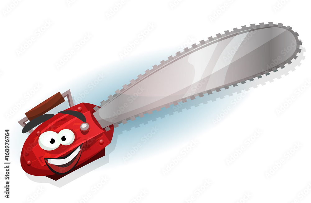 Cartoon Chainsaw Character Stock Vector | Adobe Stock