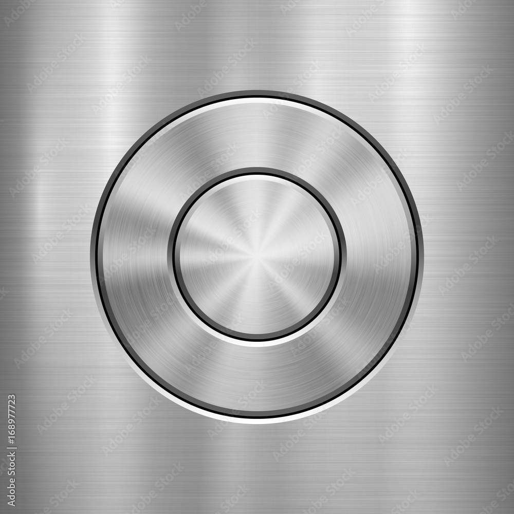 Metal technology background with abstract circle bevels and polished ...