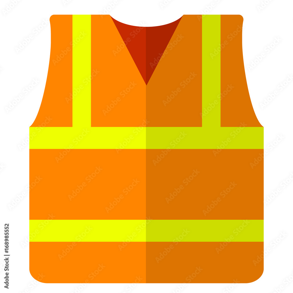Road vest safety jacket flat icon, vector sign, colorful pictogram ...
