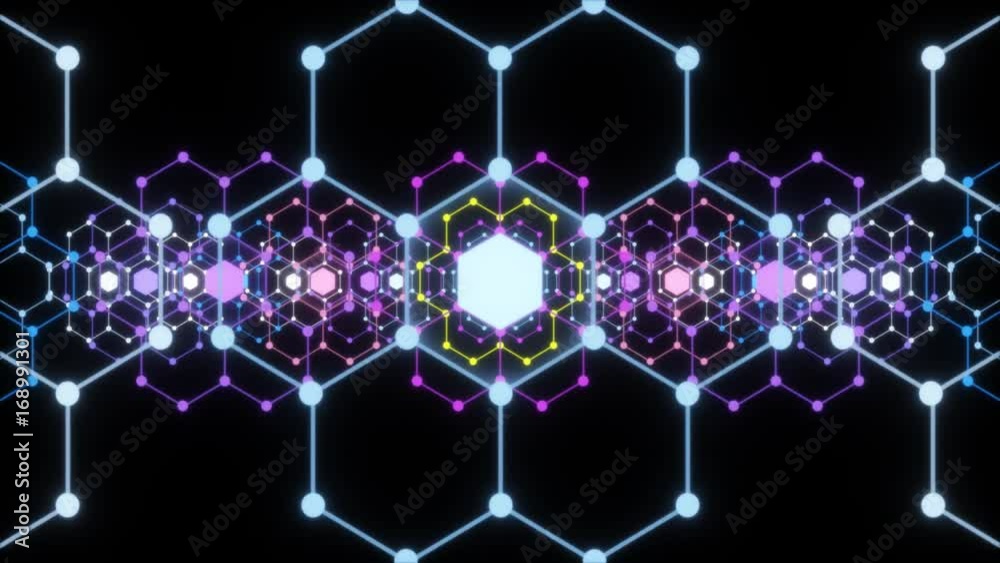 abstract shape and transparent background, hexagon, alpha-channel, loop ...