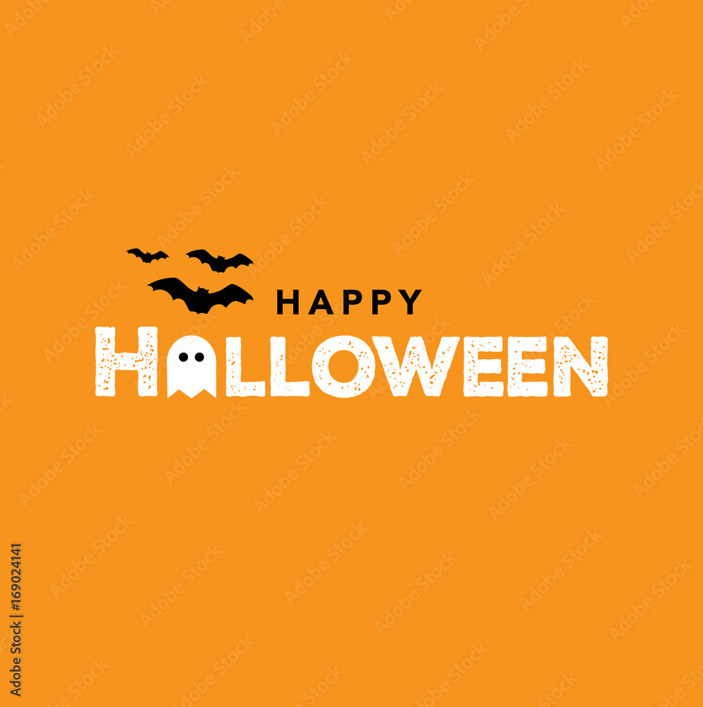 Happy Halloween Text, Vector Illustration Stock Vector | Adobe Stock