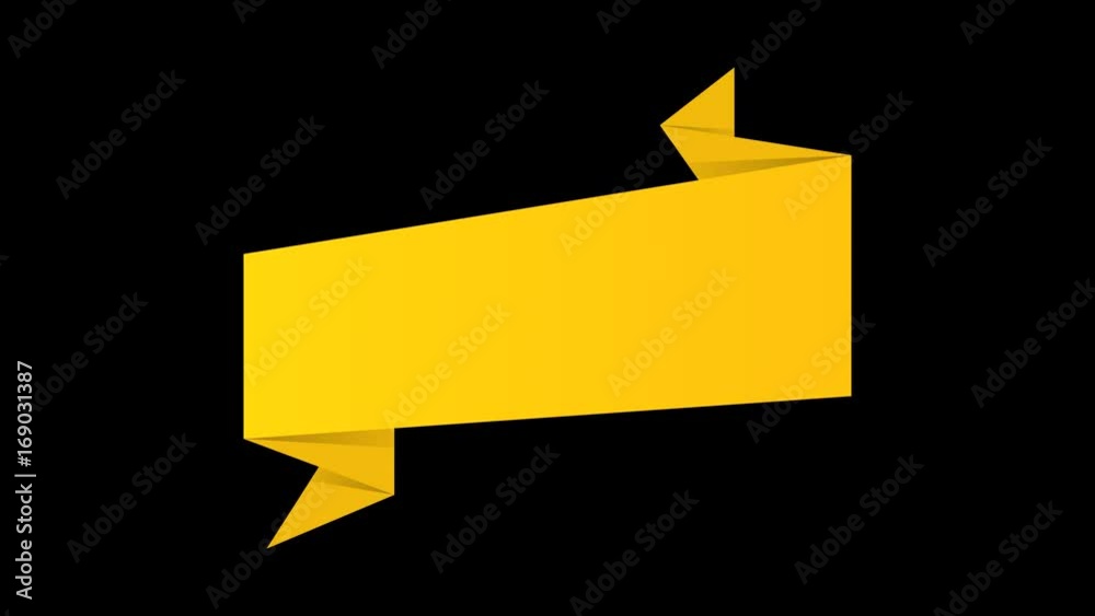 Yellow banner with shadow in PNG format with ALPHA transparency channel ...