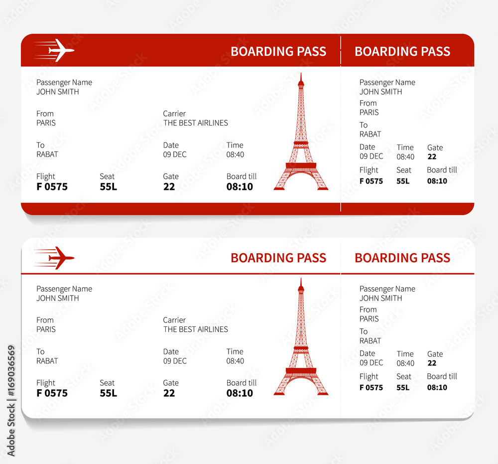 red boarding pass Stock Vector | Adobe Stock
