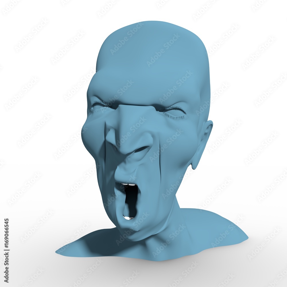 Demonic ugly face. Devil scream character. Demon or monster screaming ...