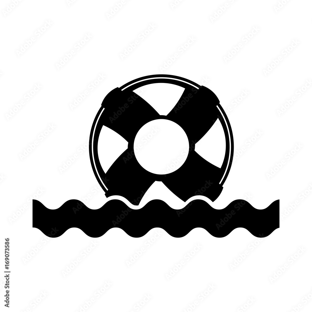 float lifeguard with sea waves vector illustration design Stock Vector ...