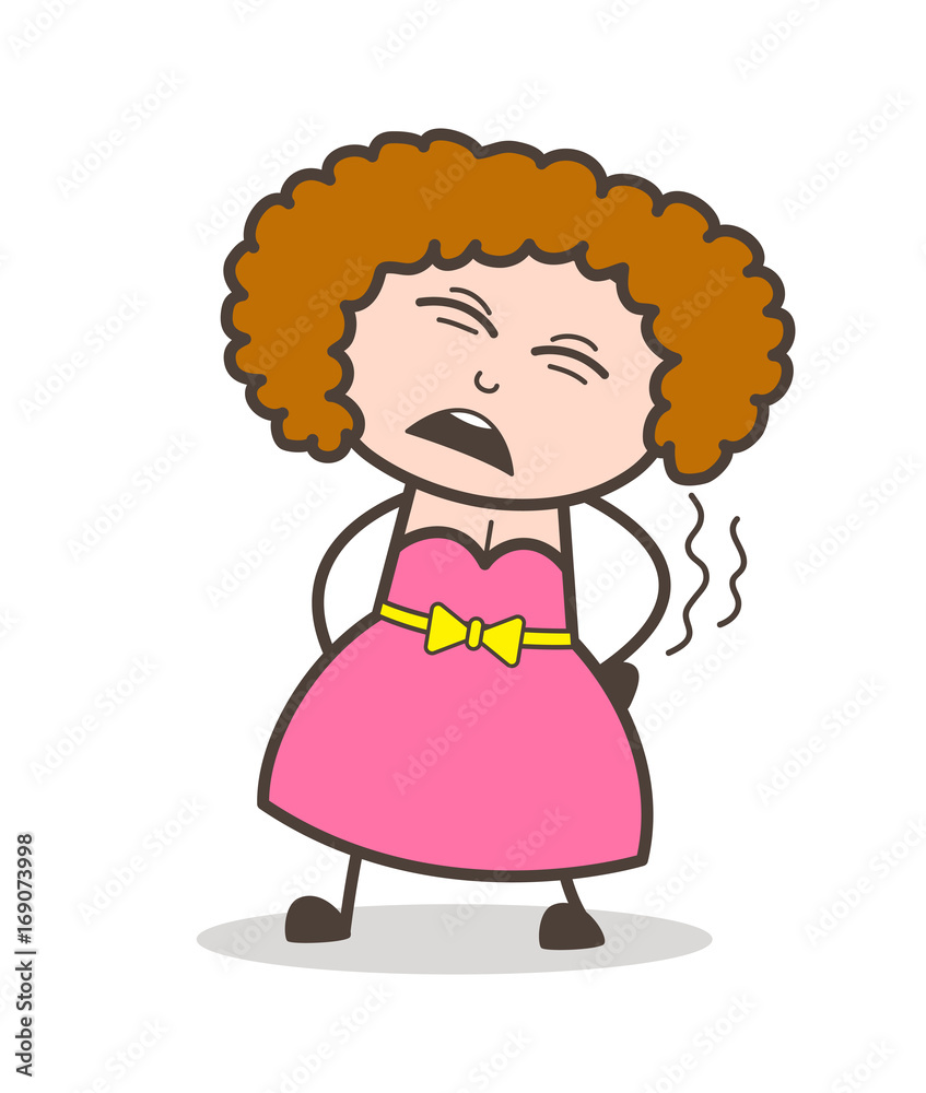 Cartoon Adult Woman Having Pain and Screaming Vector Concept Stock ...
