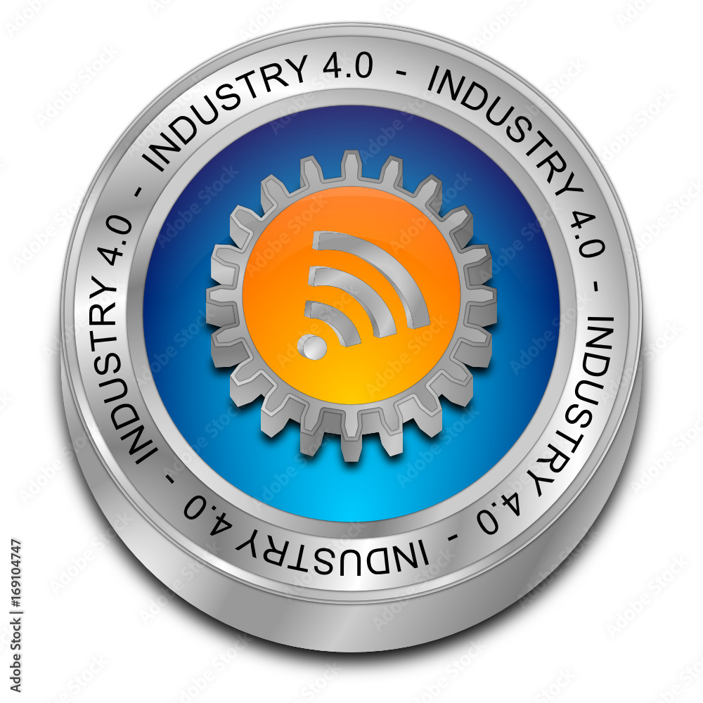 Industry 4.0 button - 3D illustration Stock Vector | Adobe Stock