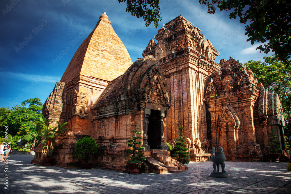 the towers of Po Nagar near Nha Trang in Vietnam. Towers were built by ...