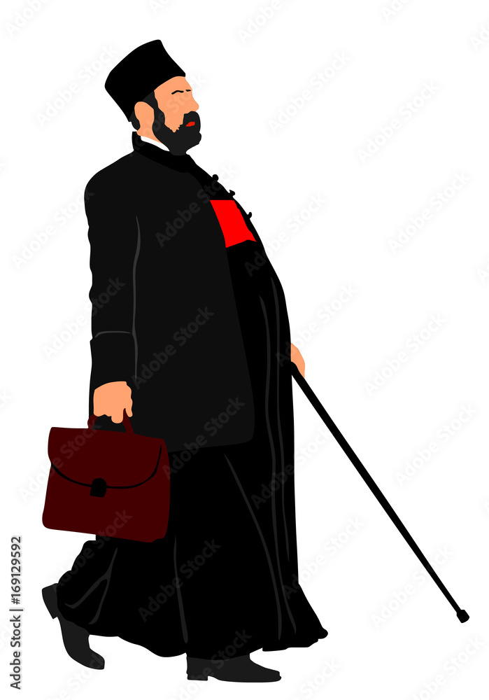 Orthodox Christian priest vector illustration isolated on white ...