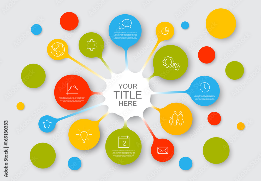 Colorful Connected Circles Infographic Layout Stock Template | Adobe Stock