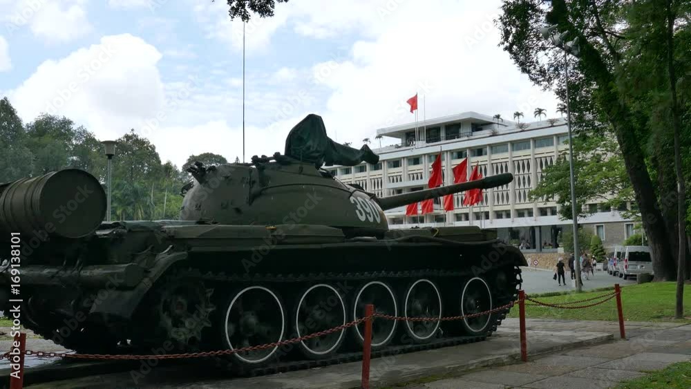 Chinese tank on the yard of Reunification Palace. The same model tank ...