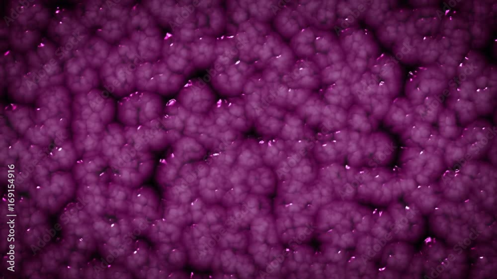 Cells moving graphic pulsing flesh, horror style motion background loop ...