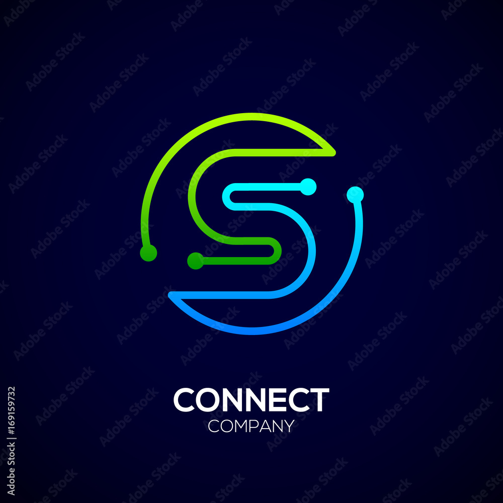 Letter S Logo Blue