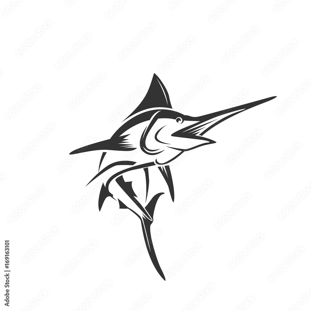 marlin fish art Stock Vector | Adobe Stock