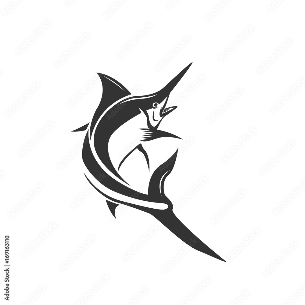 marlin fish art Stock Vector | Adobe Stock
