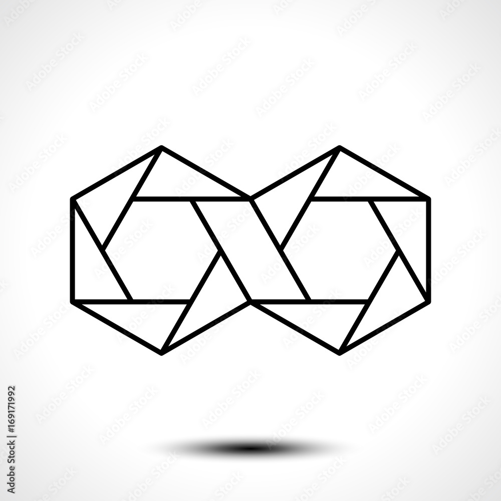 Hexagon infinity logo sign, Vector illustration Stock Vector | Adobe Stock