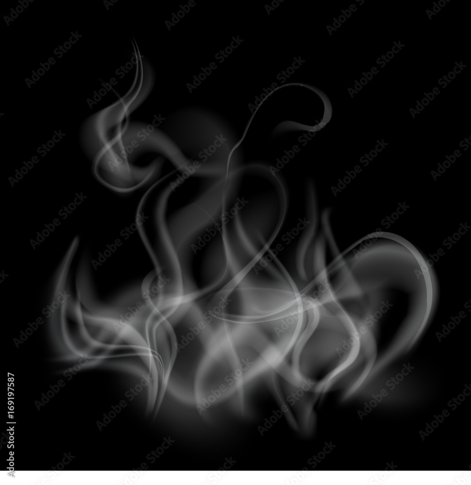 smoke template background isolated and transparent, vector illustration ...
