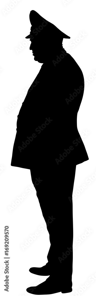 Soviet army officer in uniform vector silhouette illustration. Russian ...
