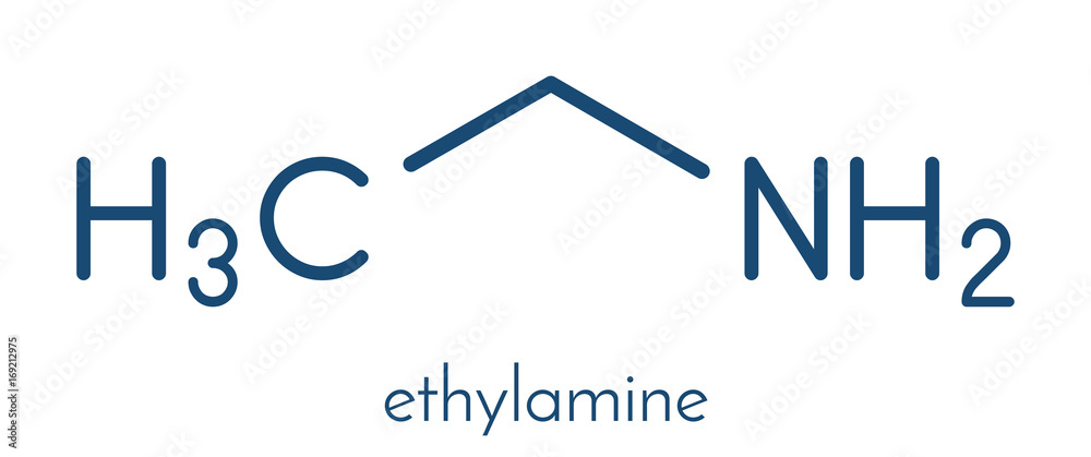 Ethylamine organic base molecule. Skeletal formula. Stock Vector ...