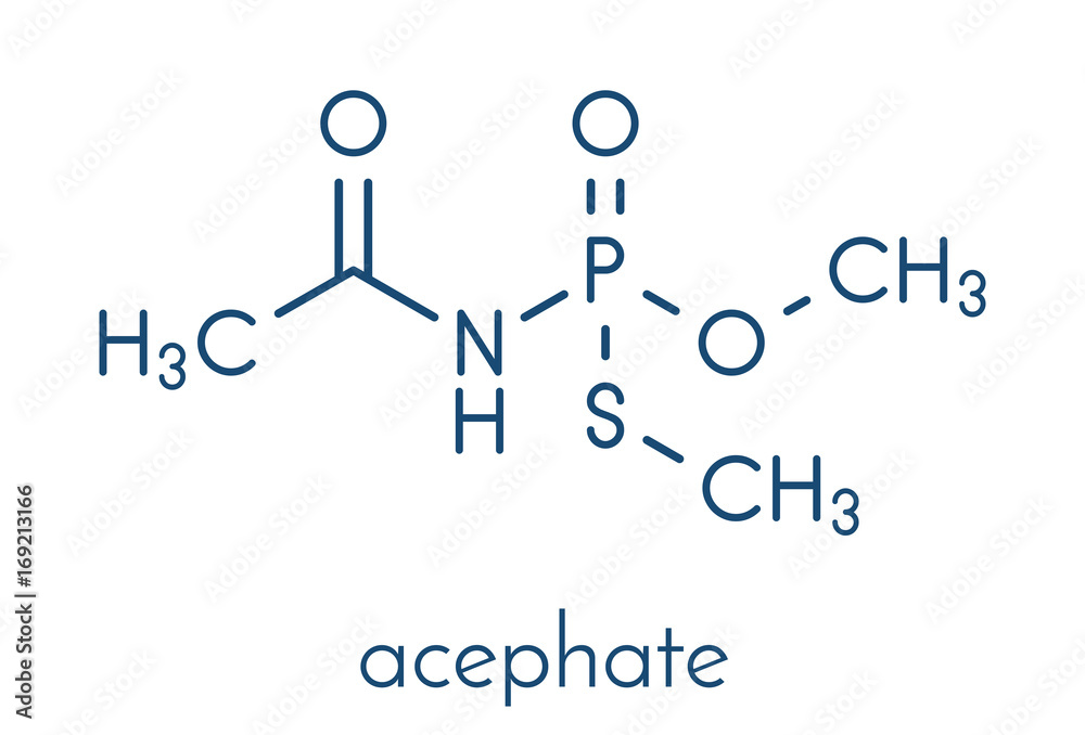 Vetor do Stock: Acephate insecticide molecule. Skeletal formula ...