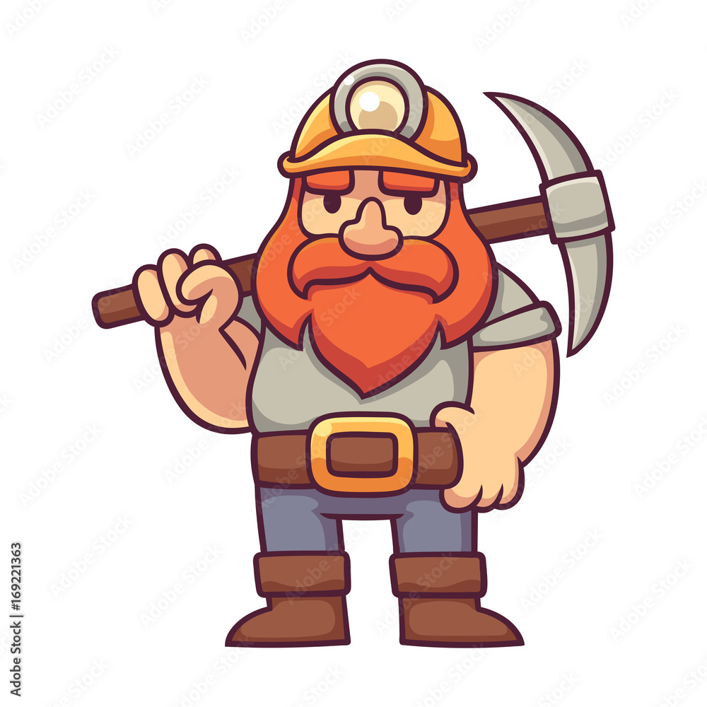 Cartoon dwarf miner Stock Vector | Adobe Stock