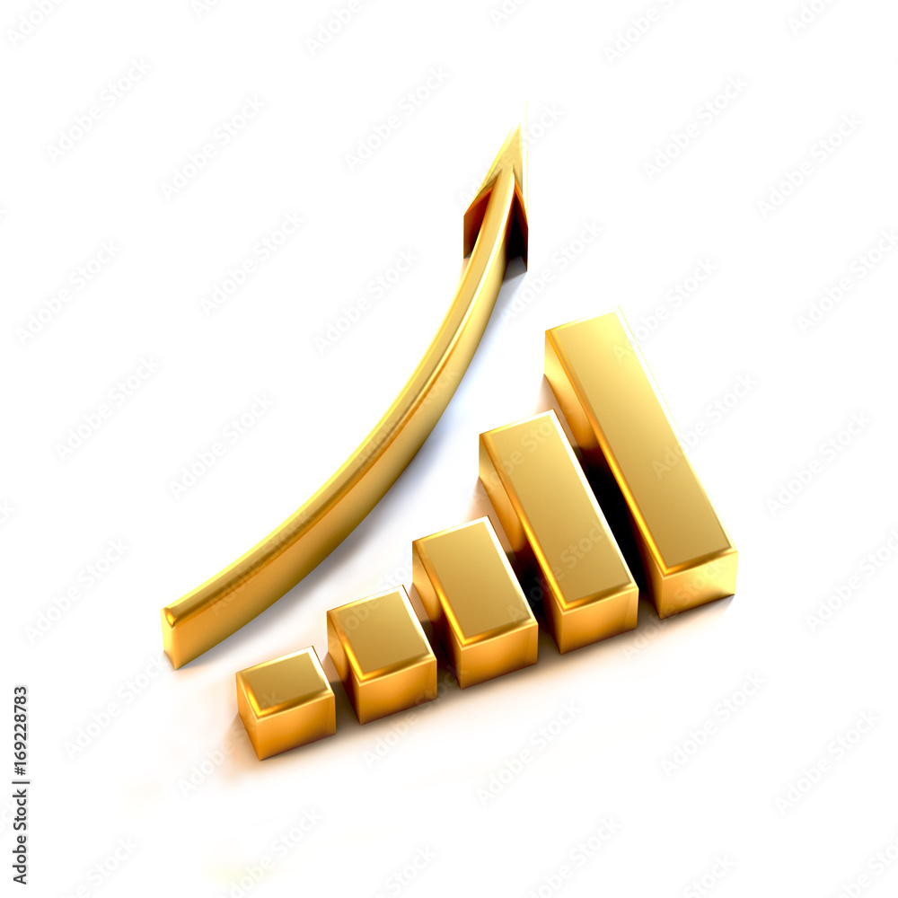 3d Business Growth Bar Graph Curve. Rendering illustration Stock ... 3d Business Growth Bar Graph Curve. Rendering illustration Stock ...