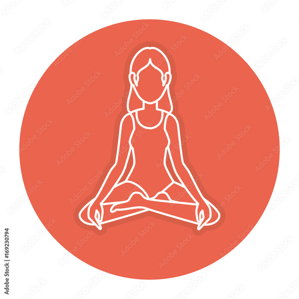 Woman in lotus position vector illustration design Stock Vector | Adobe ...