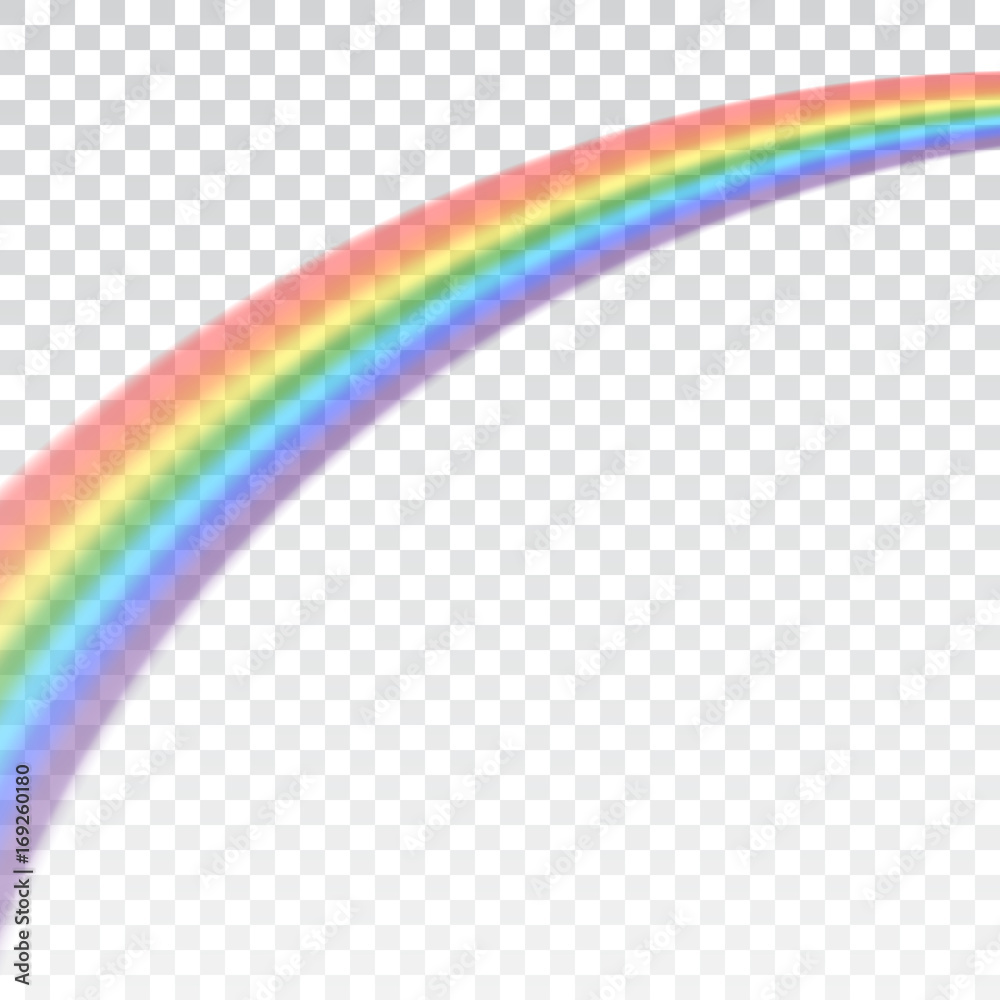 Rainbow icon. Shape arch realistic isolated on white transparent ...