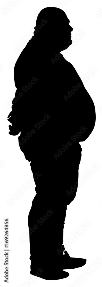 Obese Man Silhouette