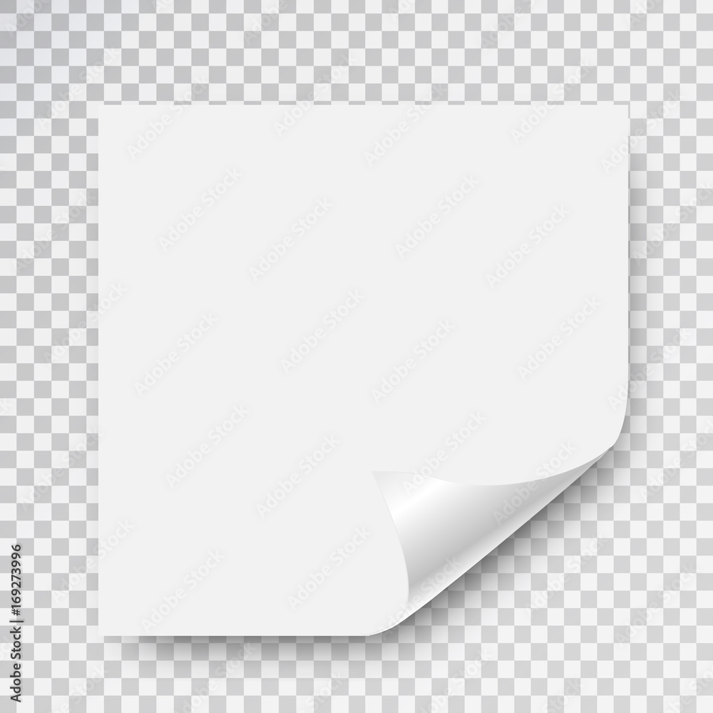 Vector isolated realistic paper note list on the transparent background ...
