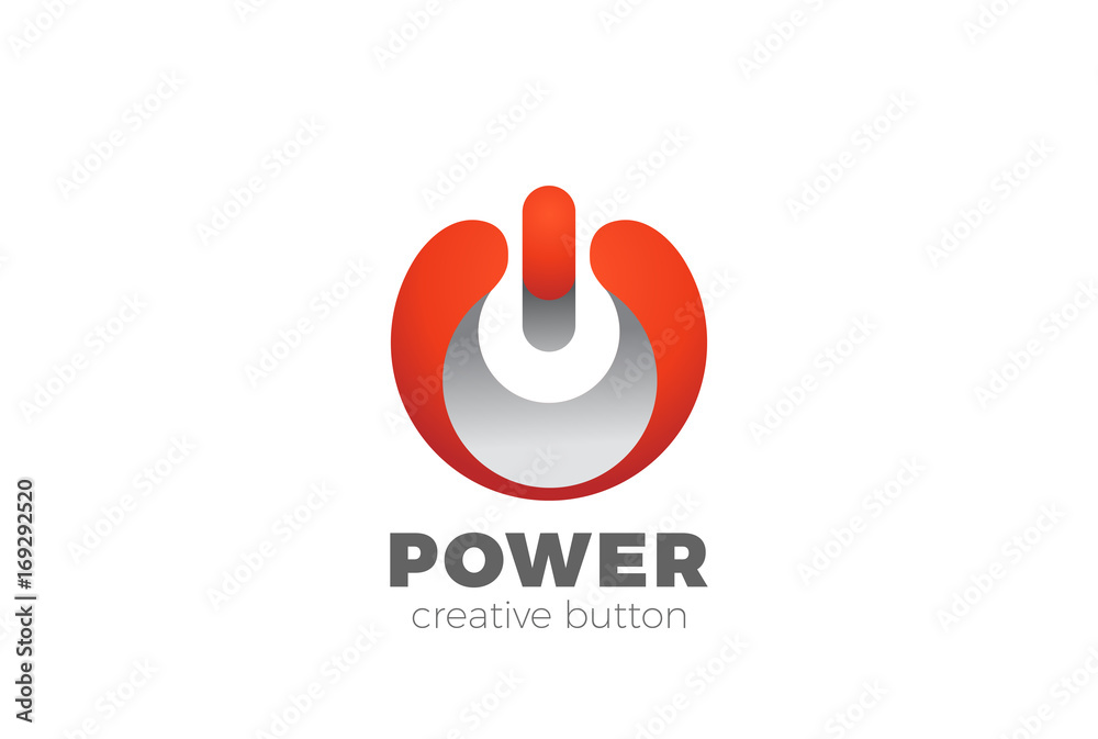 Red Power button Logo design vector Stock Vector | Adobe Stock