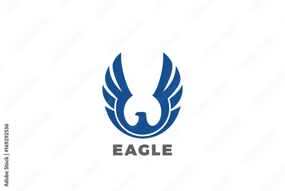 Eagle rising Wings Logo vector. Falcon Phoenix Hawk bird icon Stock ...