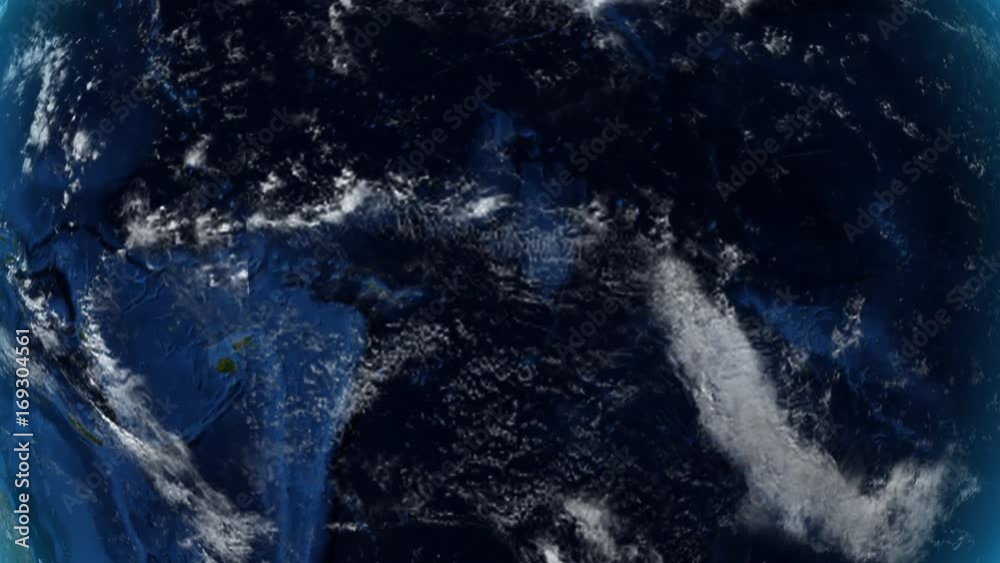 Vidéo Stock Fiji. 3D Earth in space - zoom in on Fiji outlined. Green ...