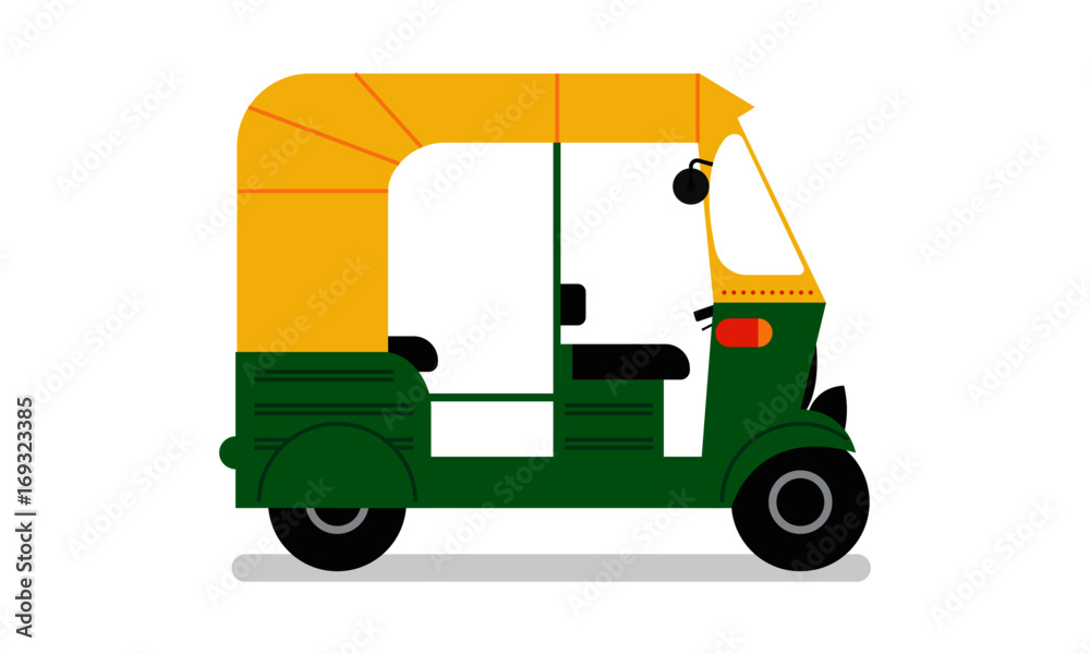 Indian auto rickshaw. Vector Tuk Tuk. Delhi Auto vector de Stock ...
