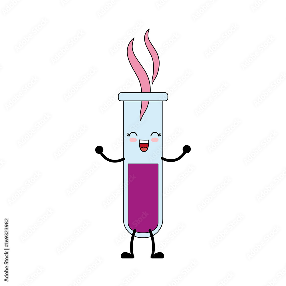 kawaii test tube icon over white background vector illustration Stock ...