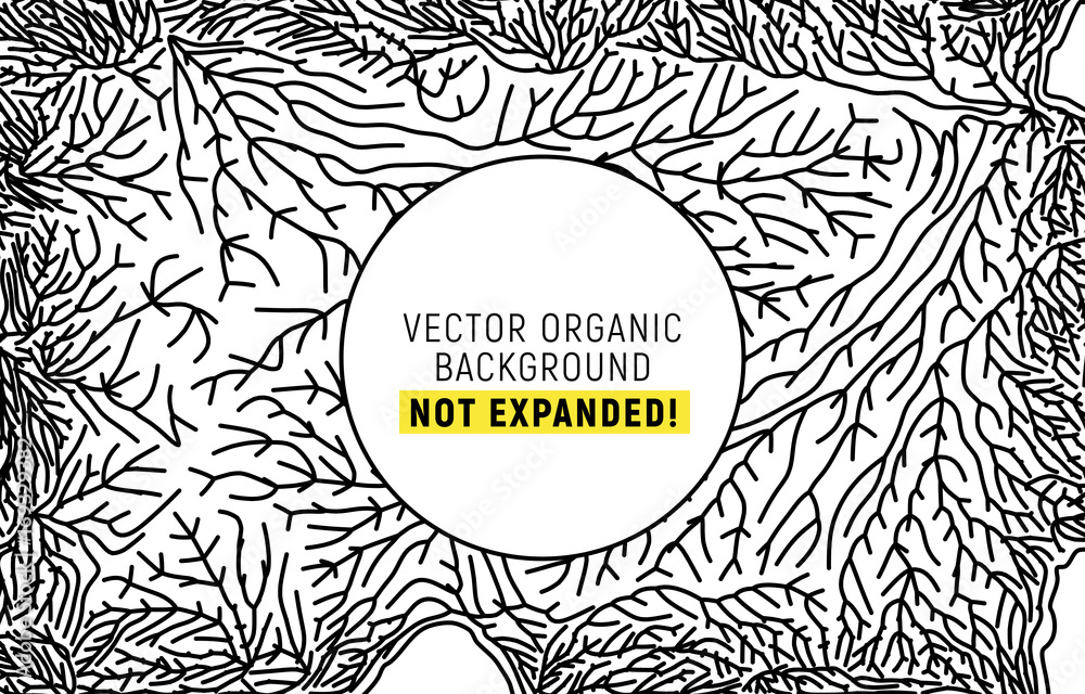 Organic line pattern. Branch and stems minimal vector art. Wood texture ...