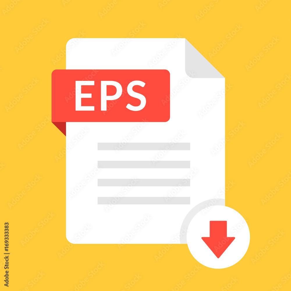 Download EPS icon. File with EPS label and down arrow sign. Downloading ...