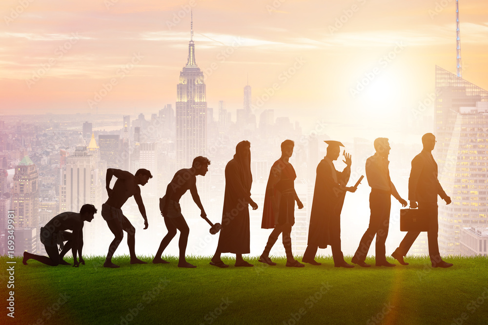 Progression of man mankind from ancient to modern Stock Photo | Adobe Stock