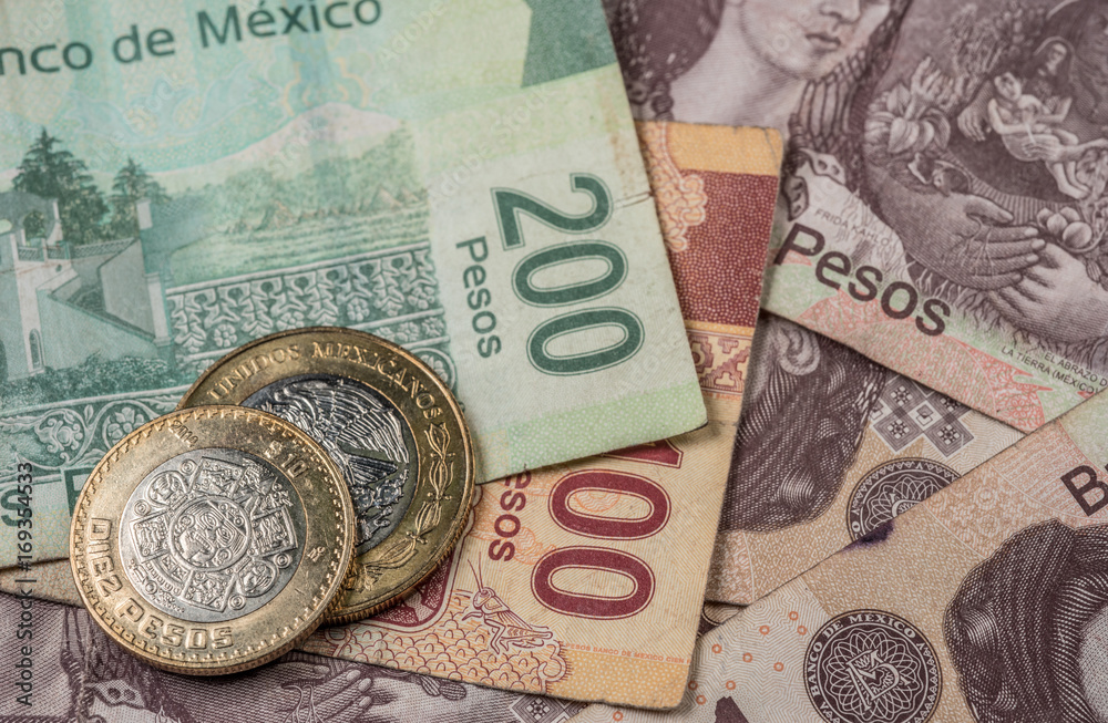 Peso Mexicano, monedas y billetes Stock Photo | Adobe Stock