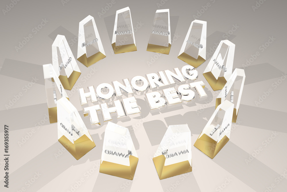 Honoring the Best Awards Ceremony Recognition 3d Illustration Stock ...
