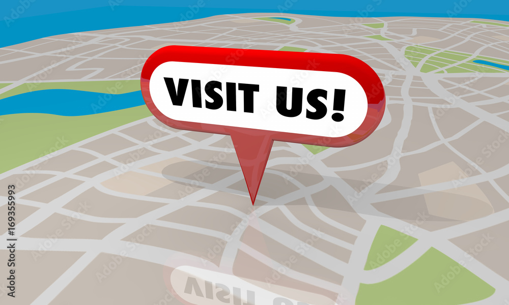 Visit Us Map Pin Location Come Here 3d Illustration ilustración de ...